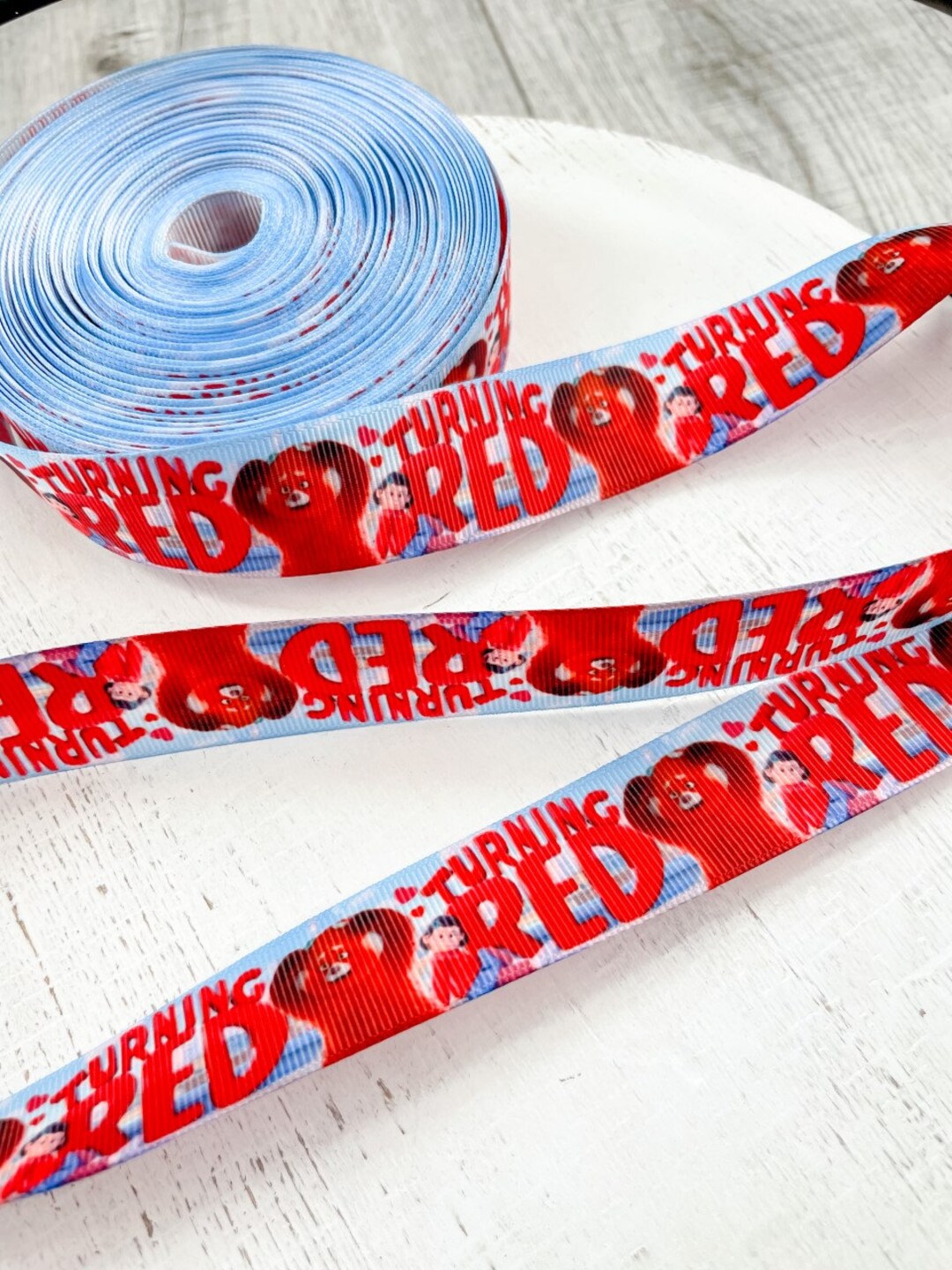 Turning Red Ribbon Grosgrain Ribbon Turning Red Hair Bow Ribbon Turning ...