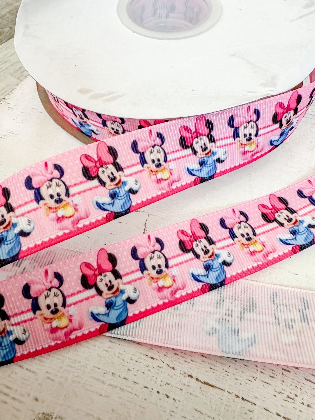 Baby Minnie Mouse Ribbon Baby Minnie Mouse Baby Shower Ribbon Grosgrain ...
