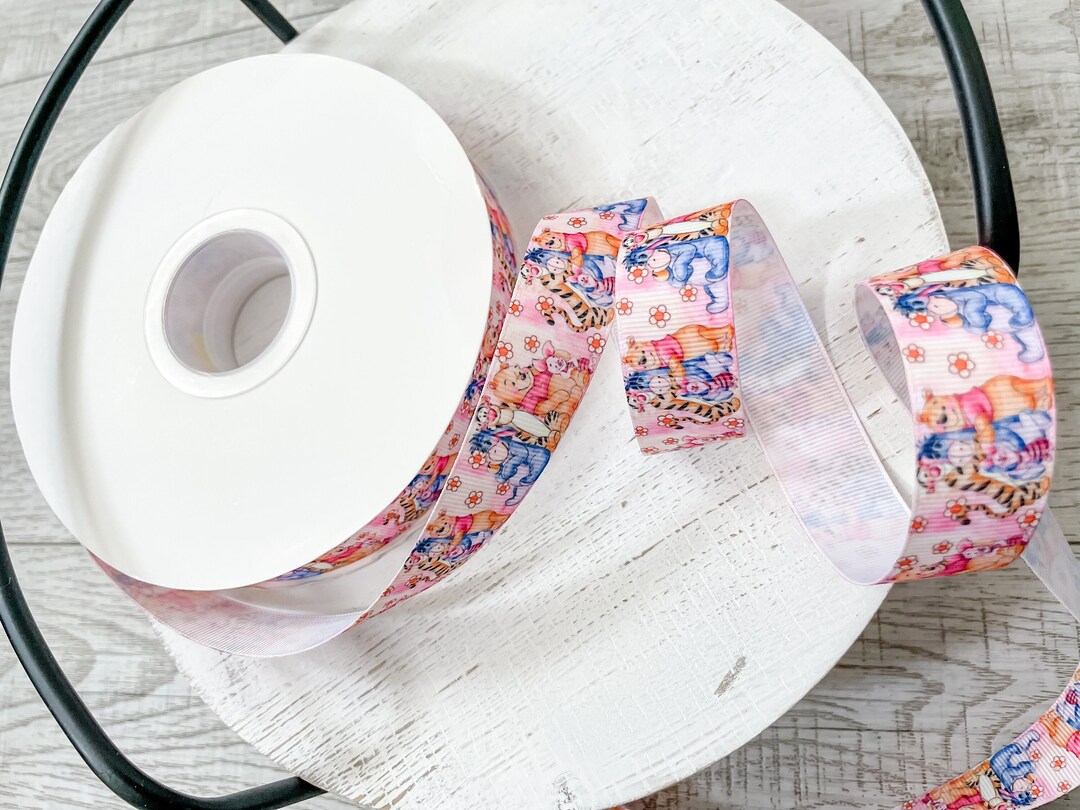 Winnie Ribbon, Pooh Bear Ribbon, Pink Bear Ribbon, 22 Mm Ribbon, Winnie ...