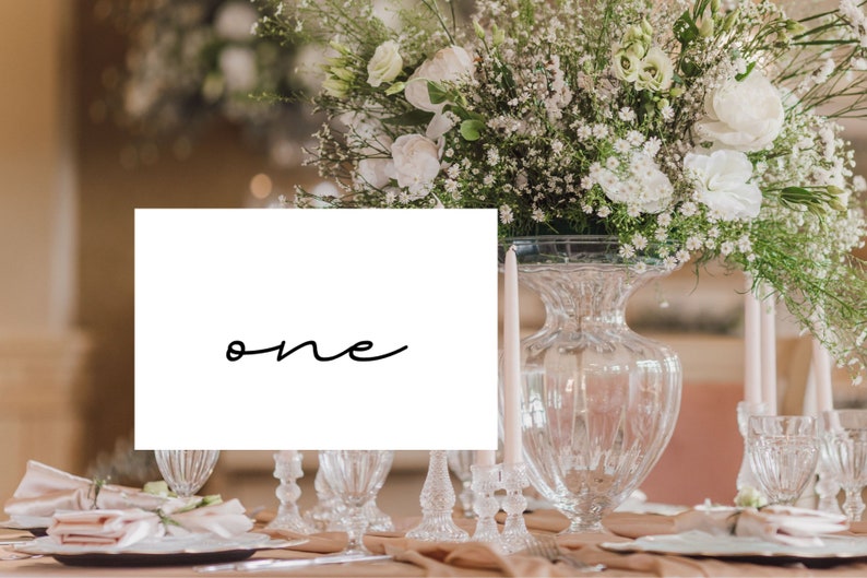 Simple Cursive Table Numbers 1-20, 6x4in, Digital Download Wedding ...
