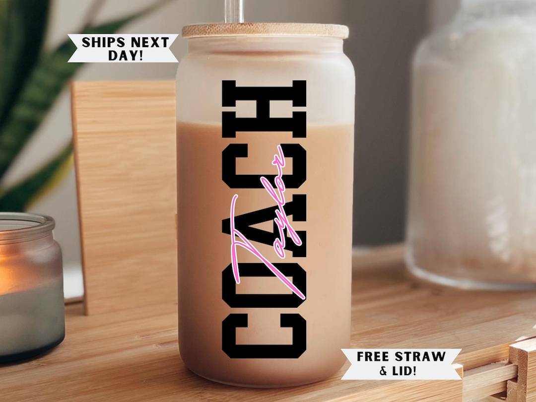 Cheer Coach Glass Cup Personalized Cheerleading Coach Gift Cheer Iced ...