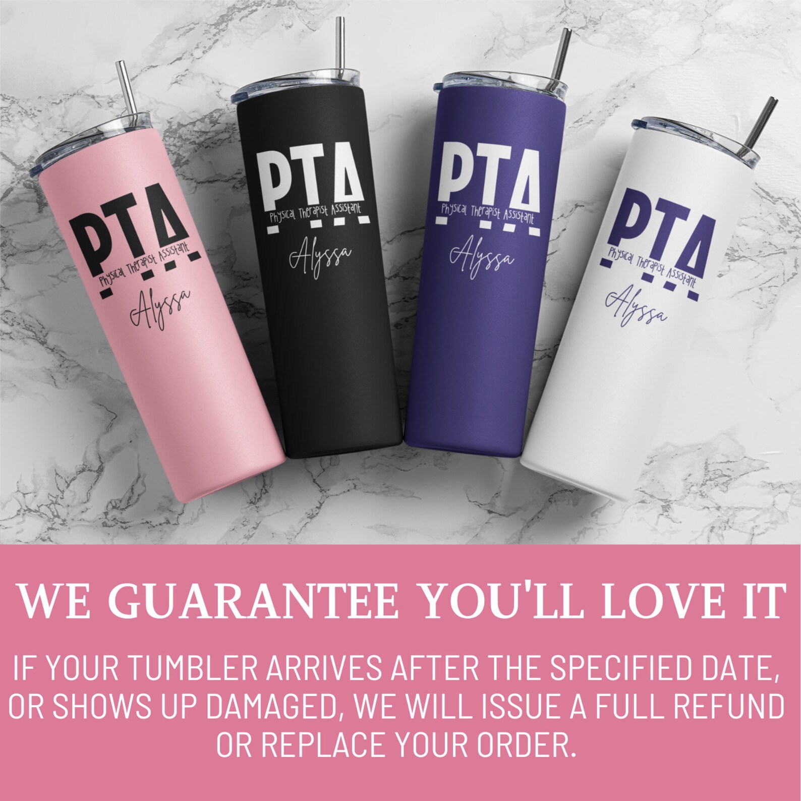 PTA Tumbler With Straw Personalized PTA Name Gift for Her - Physical ...