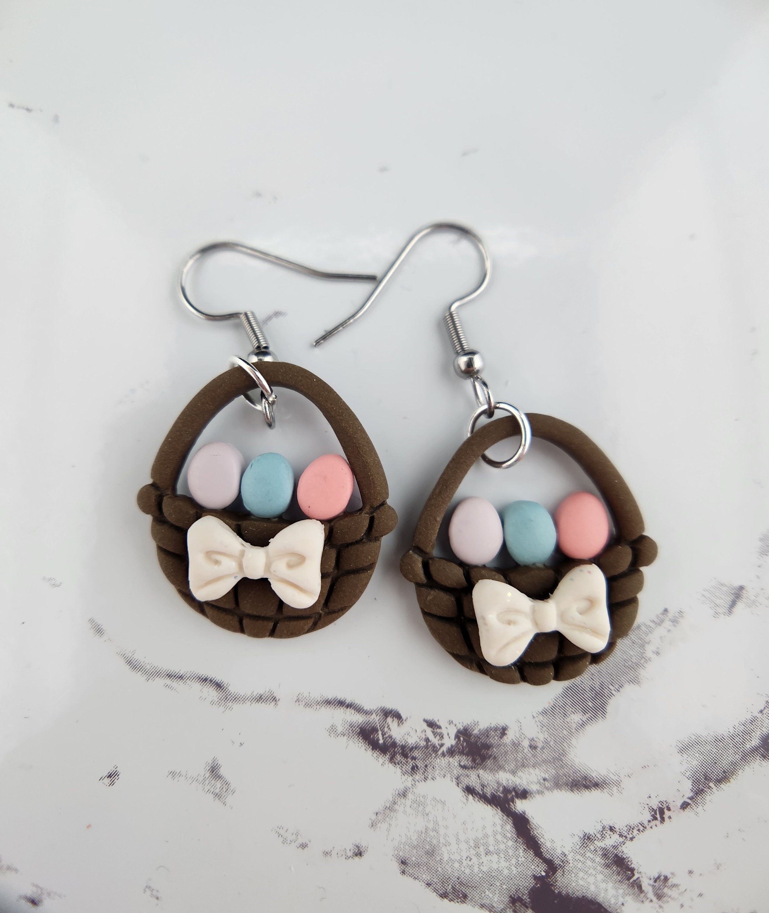Easter Basket, Clay Earrings, Easter Earrings, Statement Earrings ...