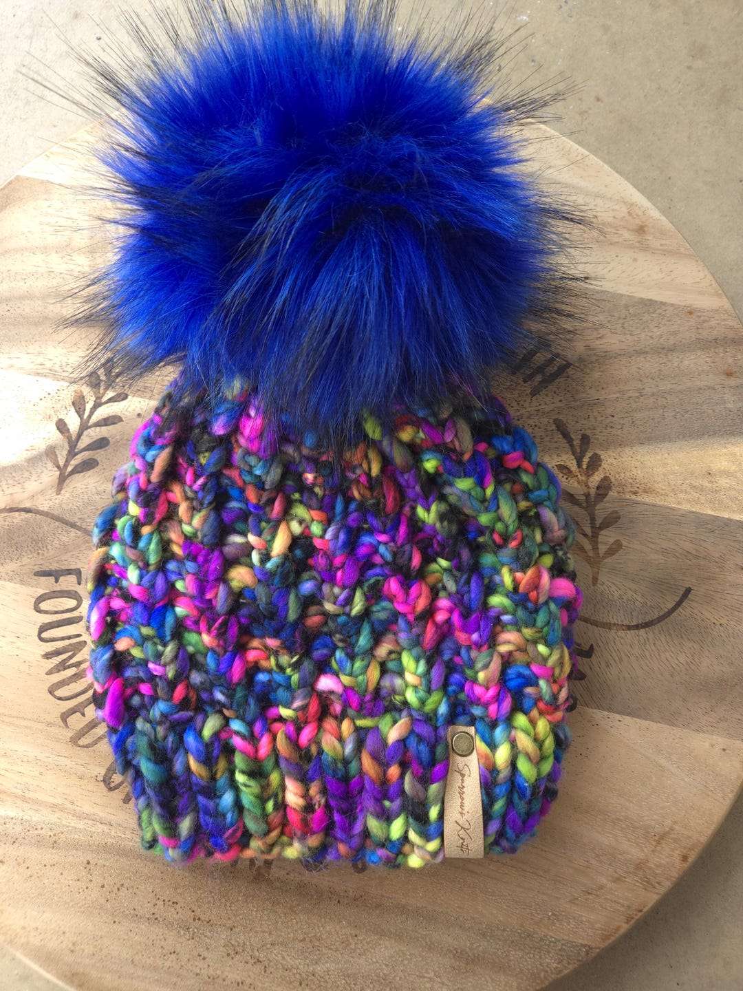 Aura Luxury Beanie With Removable Pom and Tag - Etsy