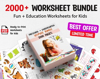 Preschool Worksheets Bundle - Etsy