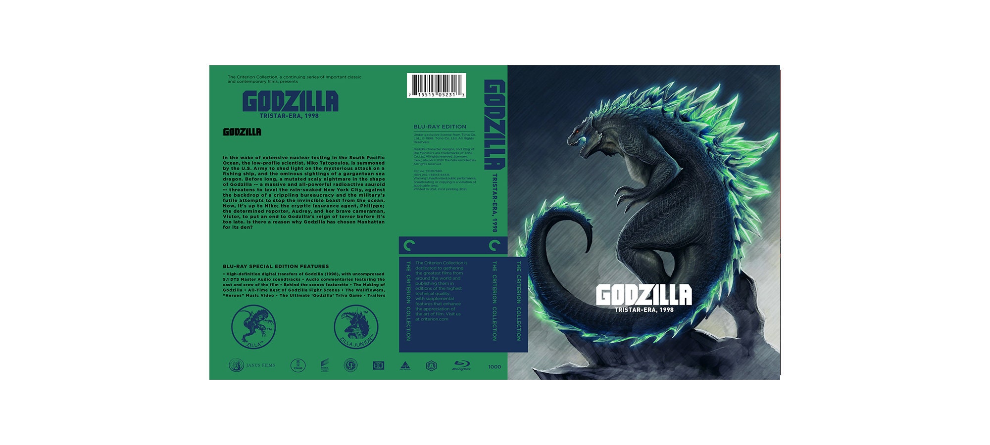 Custom Godzilla 1998 Blu-ray Cover W/ Case no Discs - Etsy