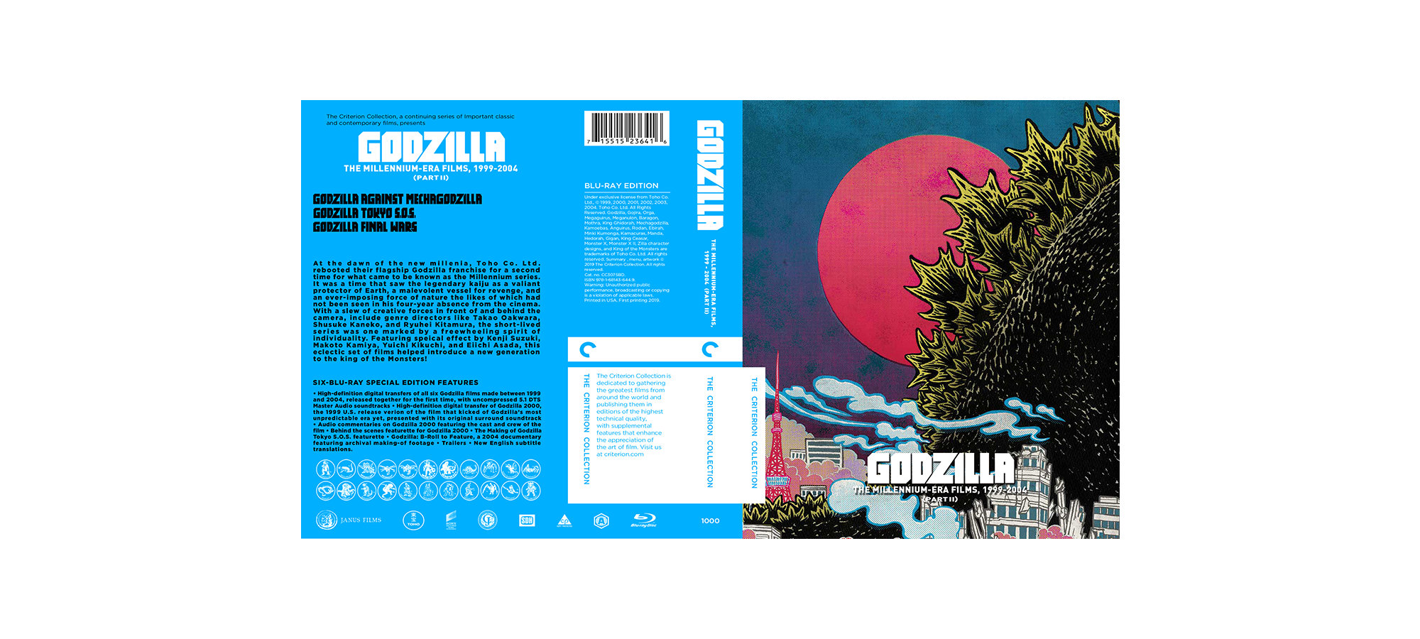 Custom Godzilla Collection Millennium-era Blu-ray Cover W/case (no ...