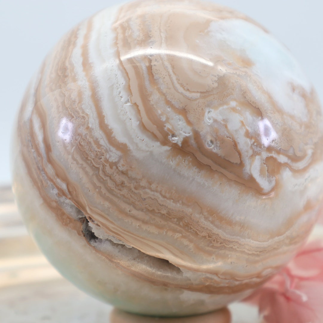Aragonite Caribbean Calcite 74 Mm gemstone Ball, healing Stone, Rare ...