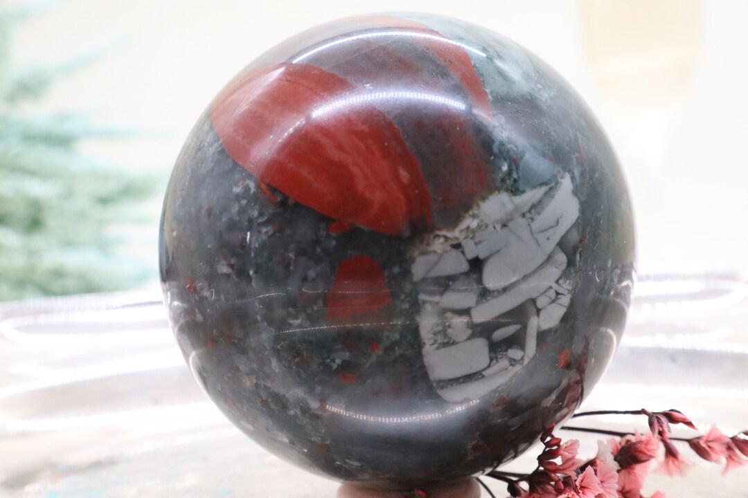 Natural African Bloodstone Gemstone Ball High Quality 60 Mm Rare Gloss ...
