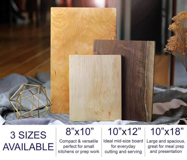 Solid One Piece Cutting Board – Walnut, Cherry, Maple – No Glue Single ...