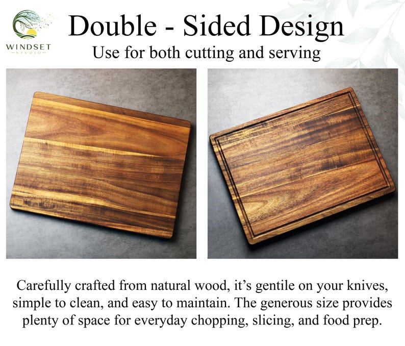 Hardwood Cutting Board Large | Thick Butcher Block With Juice Groove ...