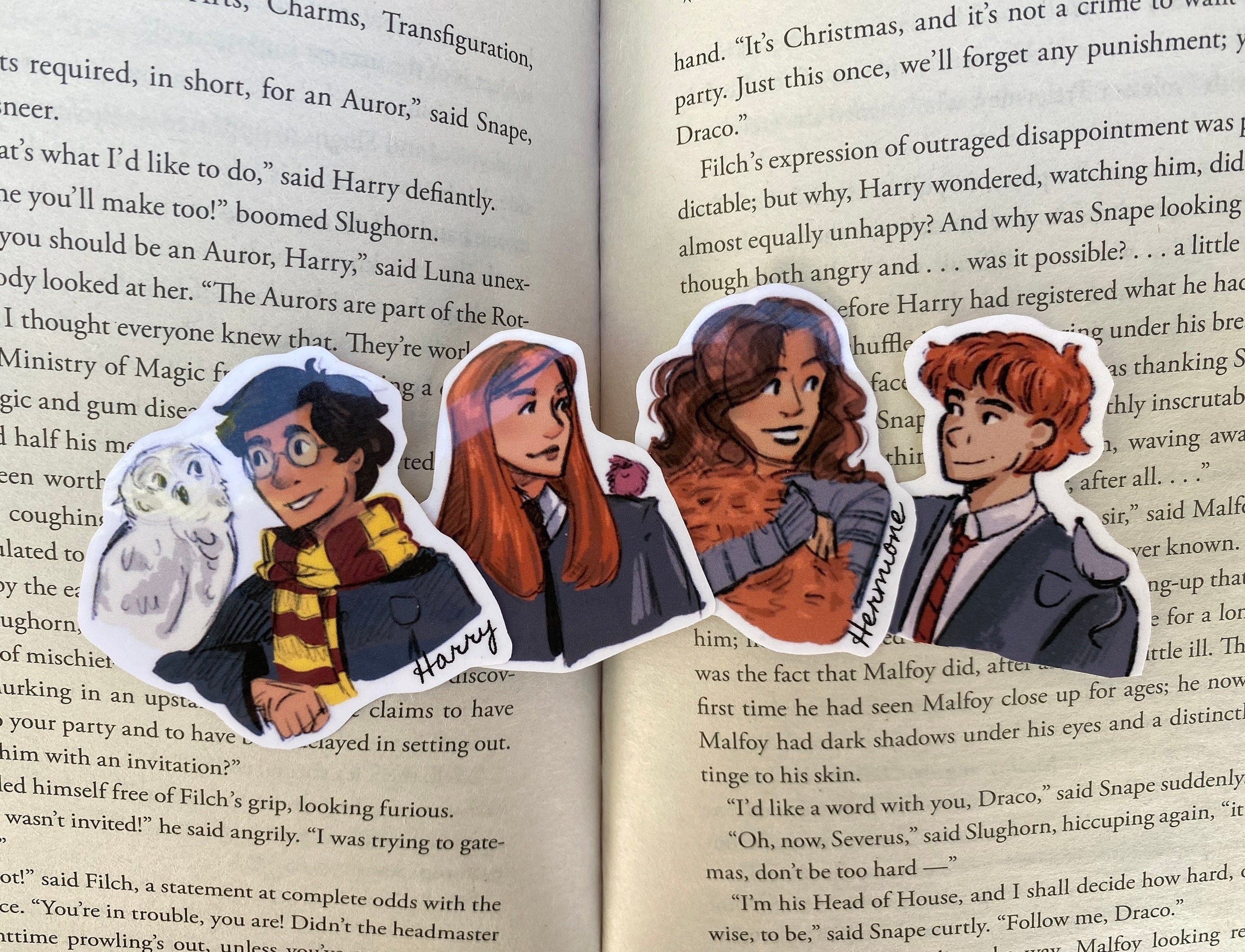 Harry Potter, Hermione, Ron, and Ginny Weasley With Their Pets Stickers ...