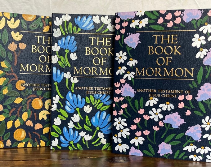 Custom Painted Book of Mormon Flowers and Temple LDS Gift Sister ...