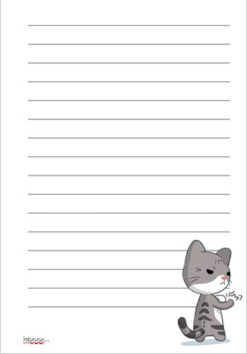 Writing Papers With Cutest Cat Storyy - A4 Size - Etsy