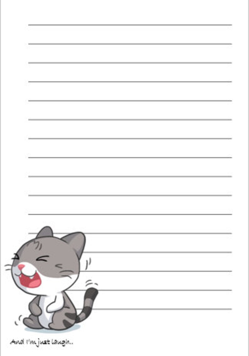 Writing Papers With Cutest Cat Storyy - A4 Size - Etsy