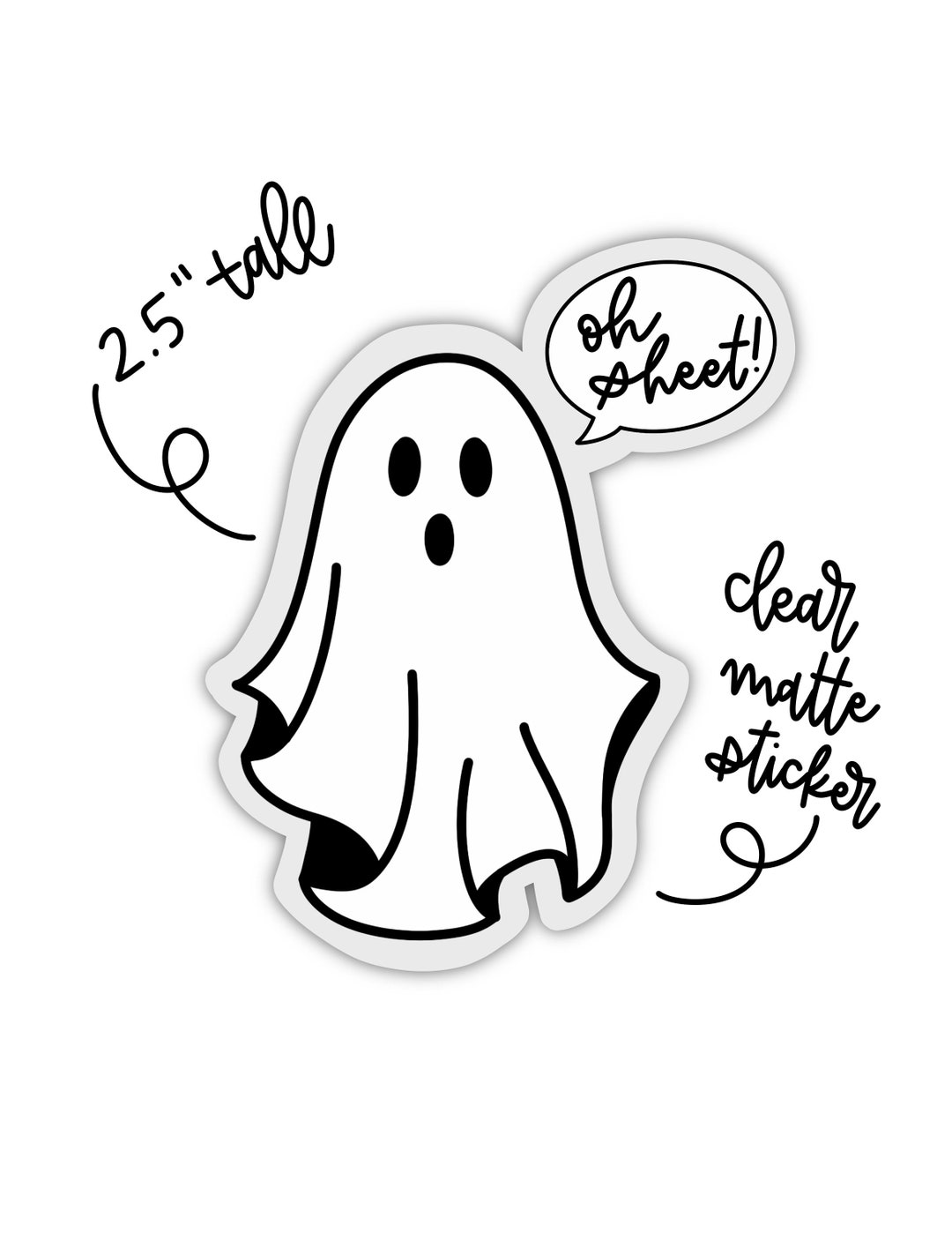 Oh Sheet! Ghostie Sticker - Etsy