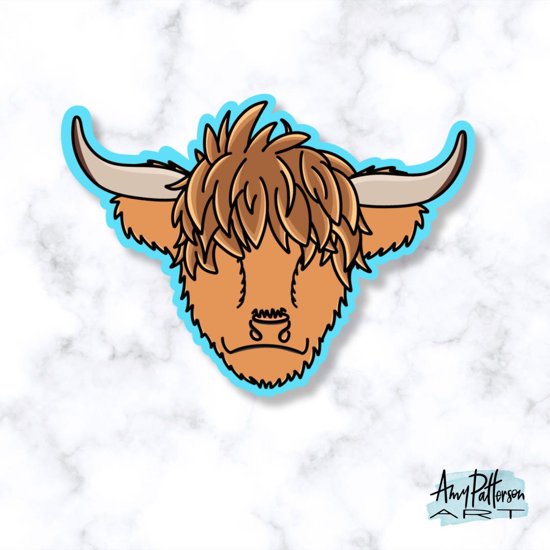 Harry the Highland Cow Sticker - Etsy