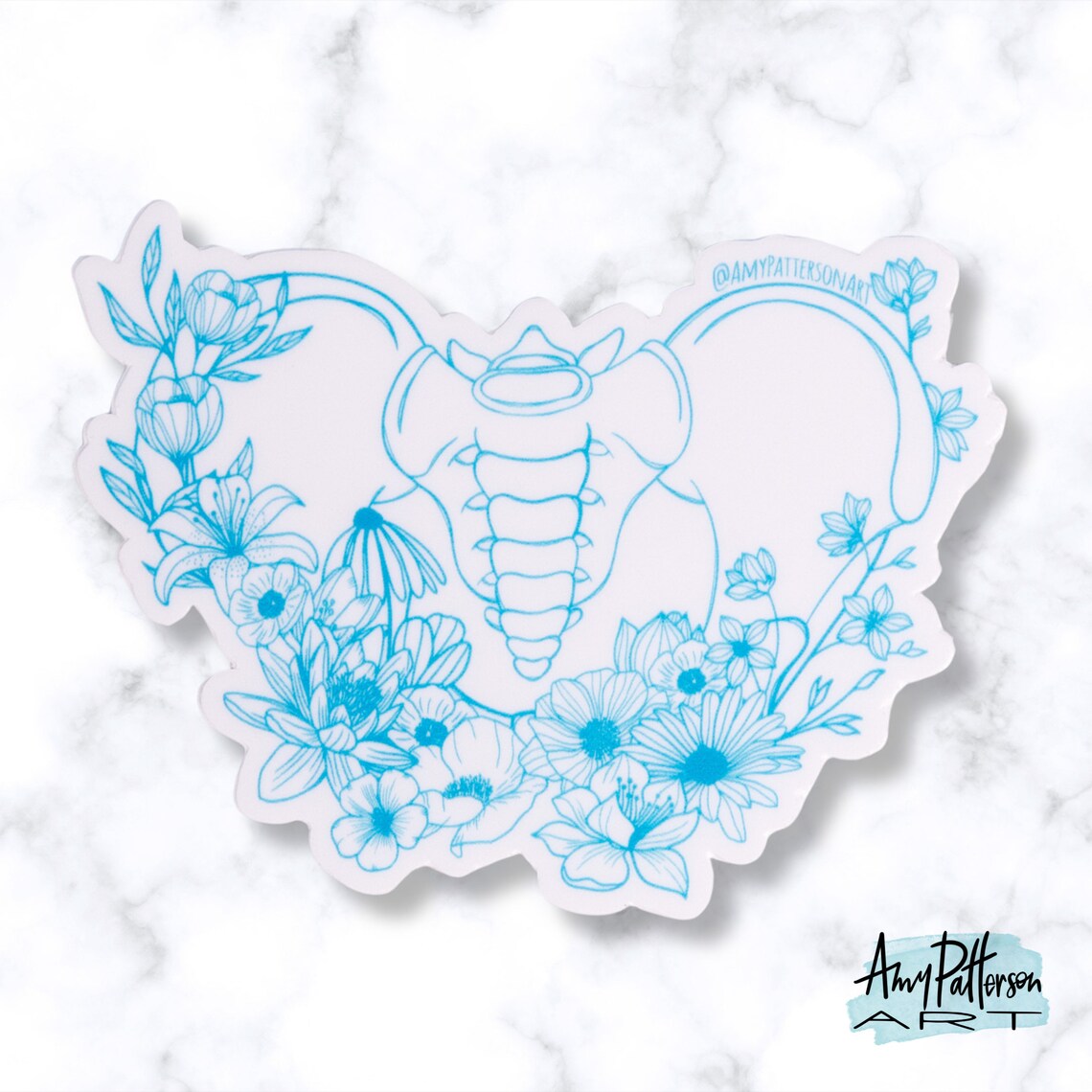 Floral Pelvis Sticker - Etsy