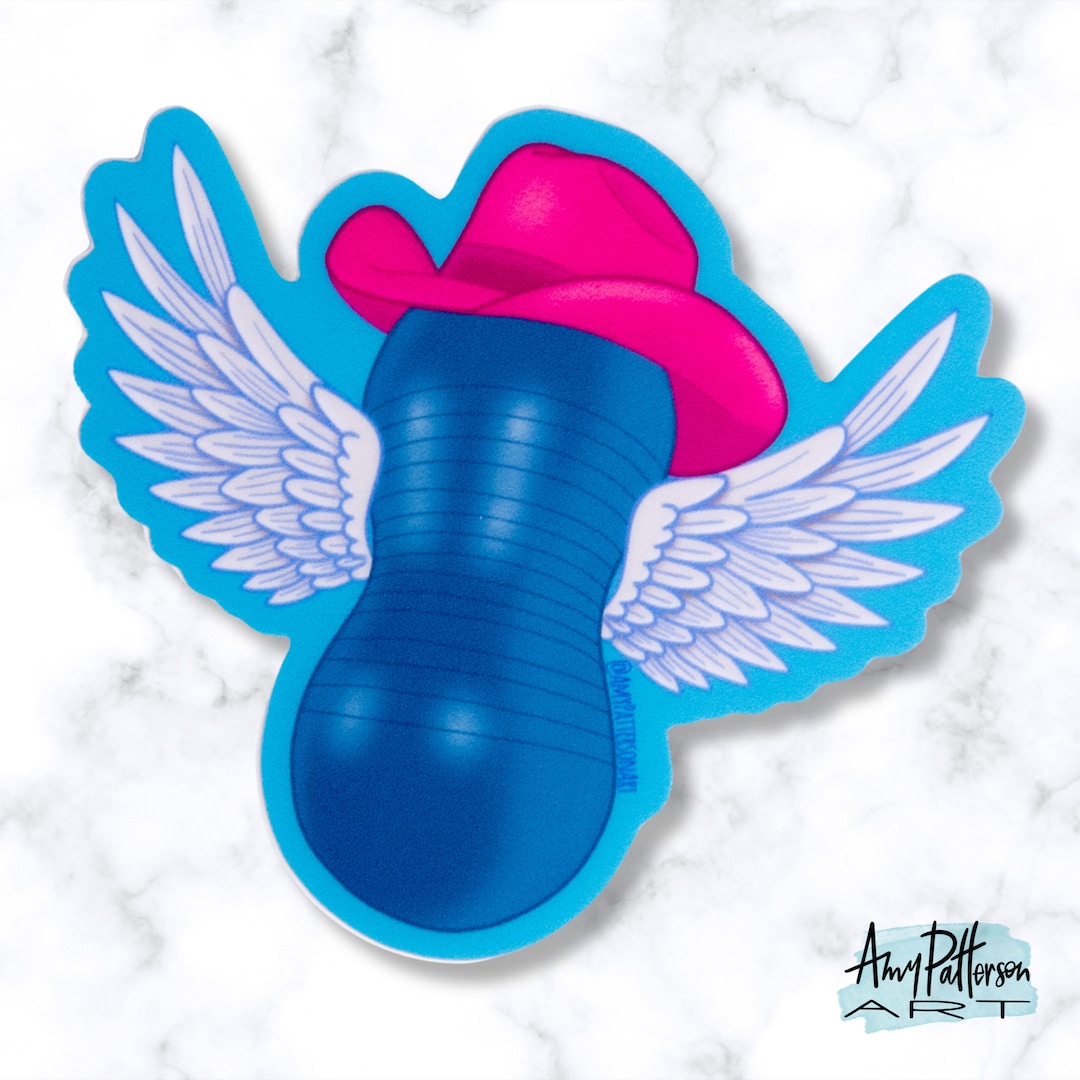 Flying Cowgirl Peanut Ball Sticker - Etsy