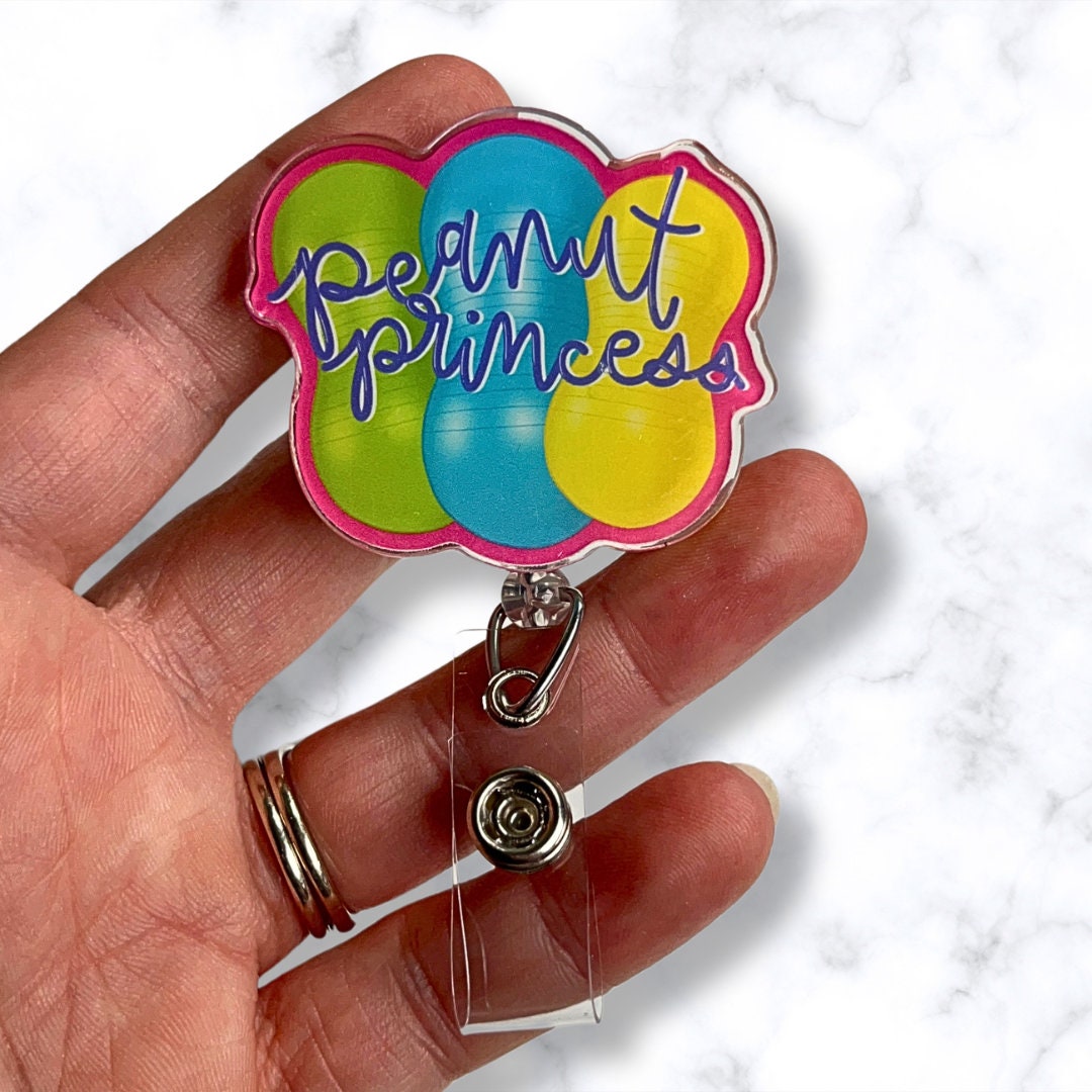 Peanut Princess Peanut Ball Badge Reel - INTERCHANGEABLE - Etsy