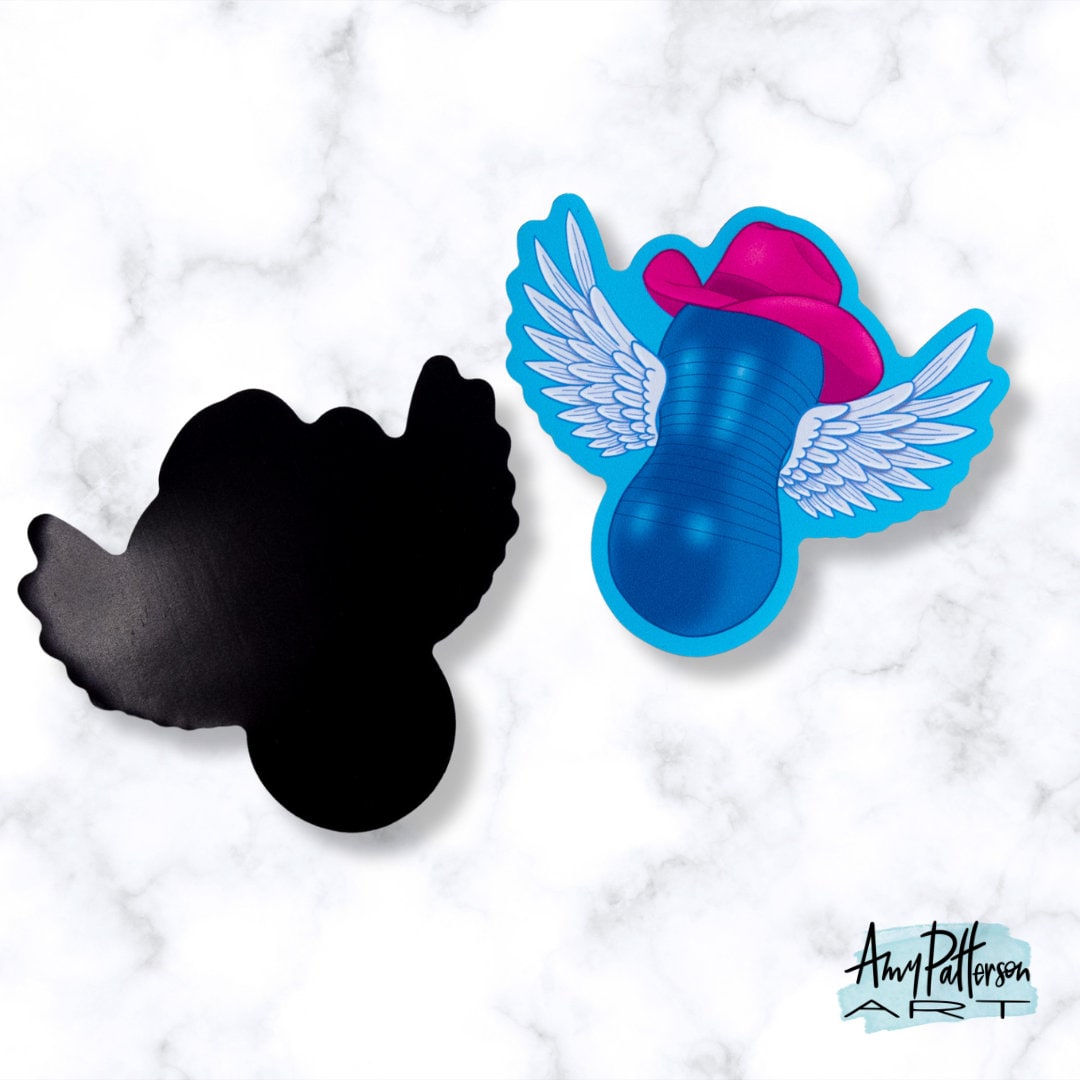 Flying Cowgirl Peanut Ball Magnet - Etsy