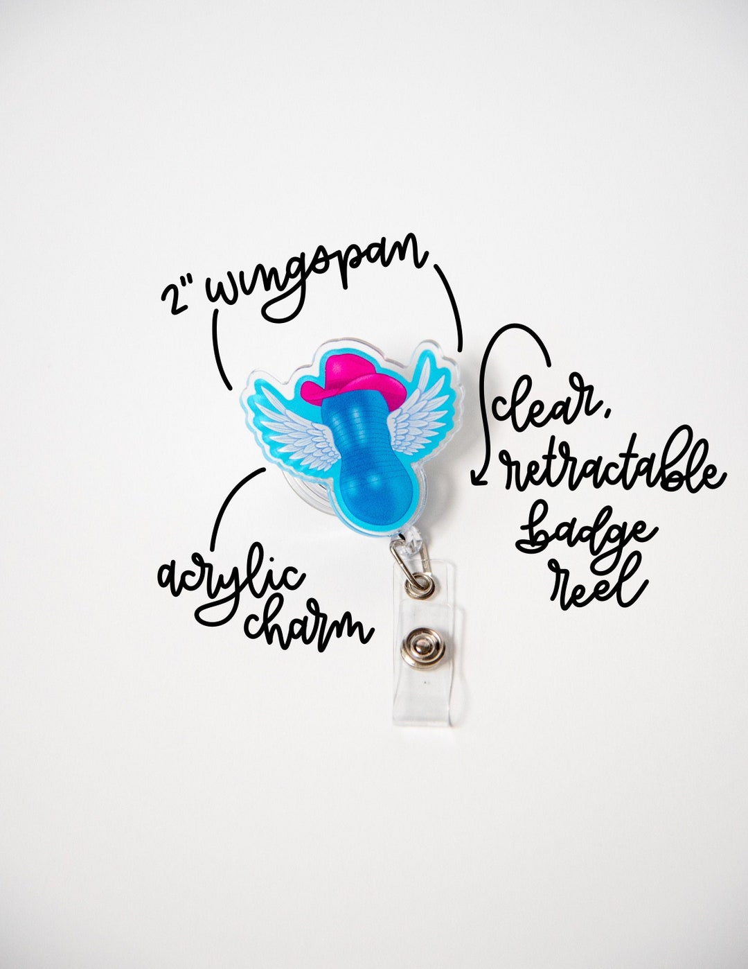 Flying Cowgirl Peanut Ball Badge Reel - Etsy