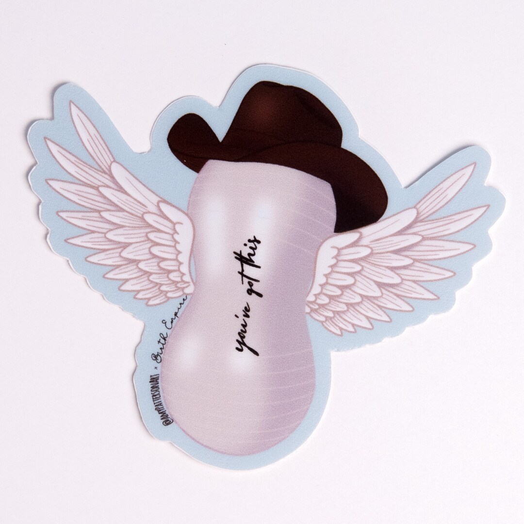 Flying Cowgirl Peanut Ball Sticker Positive Affirmations Birth Empire ...