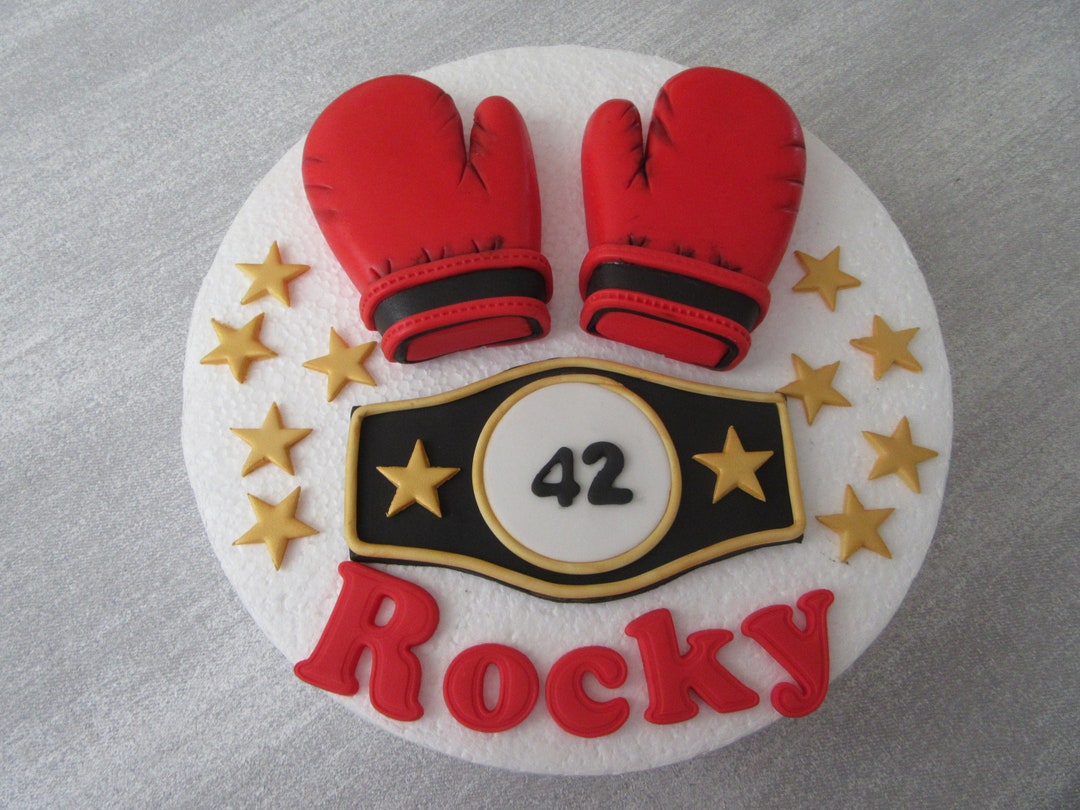 Edible Handmade Boxing Gloves Cake Topper Sugar Paste Personalised ...
