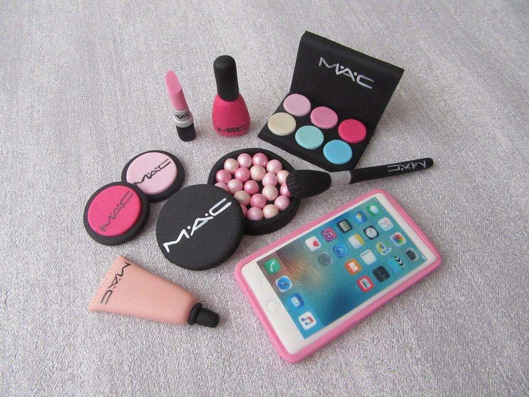 Edible Handmade Make up Cake Topper Girls Birthday Fondant Decoration ...
