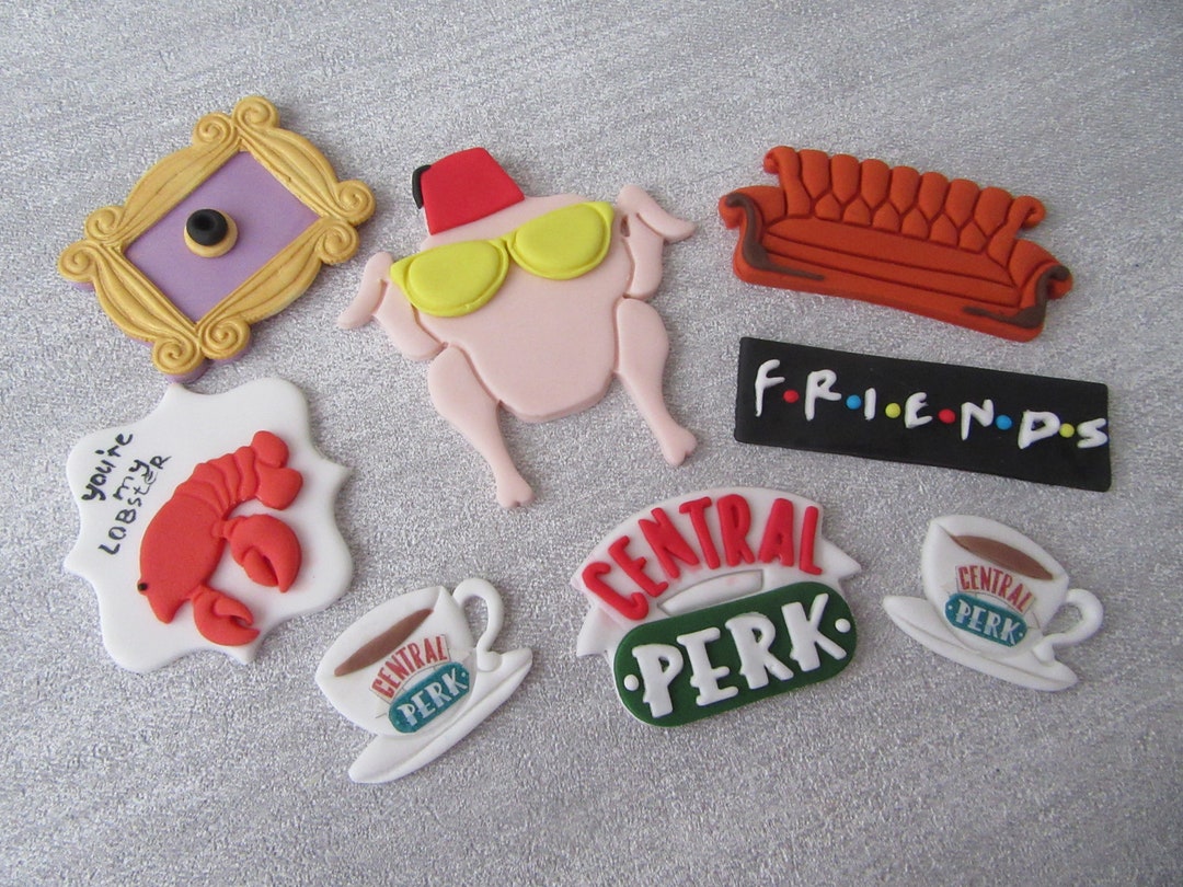 Edible Handmade TV Friends Cake Topper Fondant Sugar Paste Decoration ...