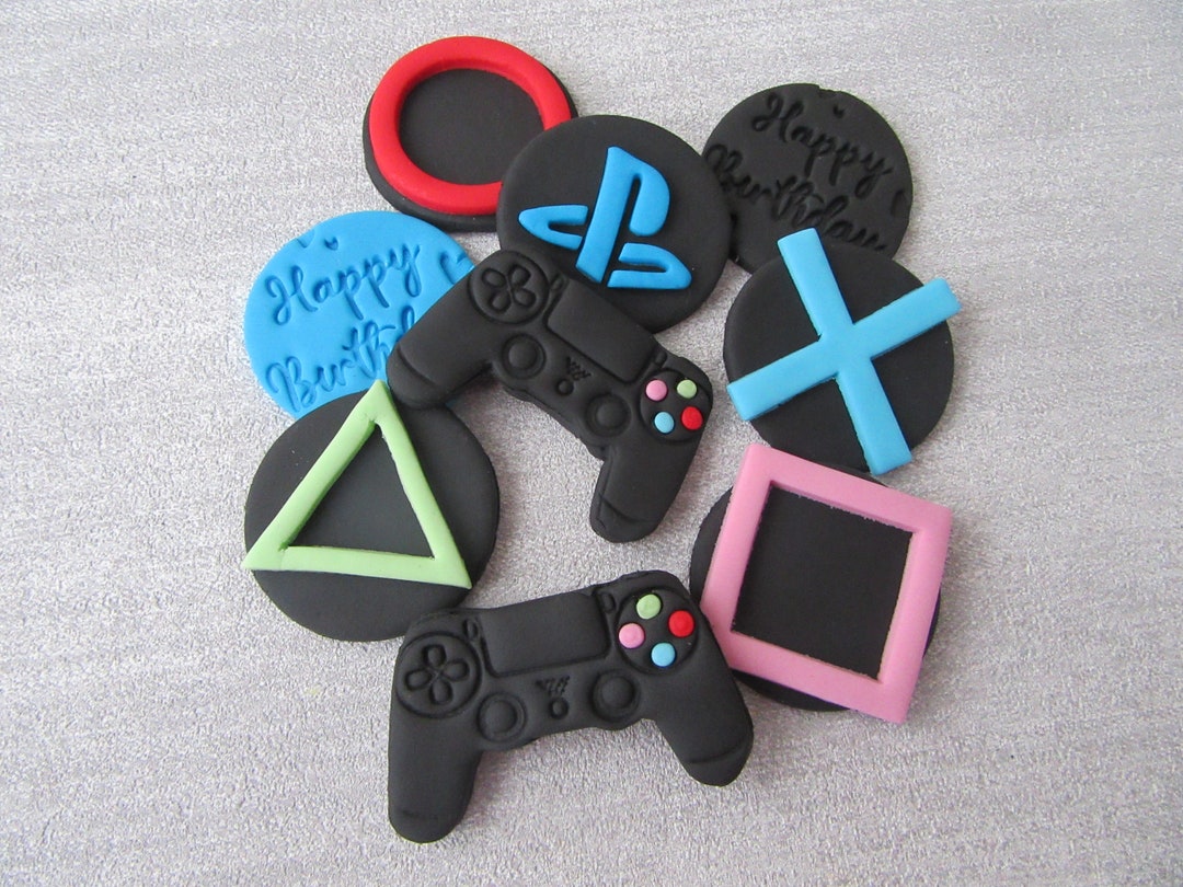 Edible Handmade Unofficial PS4 Controller Fondant Cake Topper, Gaming ...