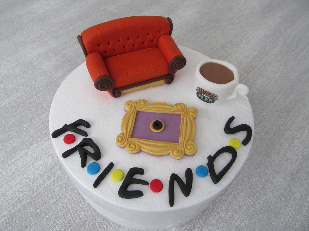 Edible Handmade TV Friends Sofa Cake Topper Fondant Sugar Paste Decoration Set - Etsy UK