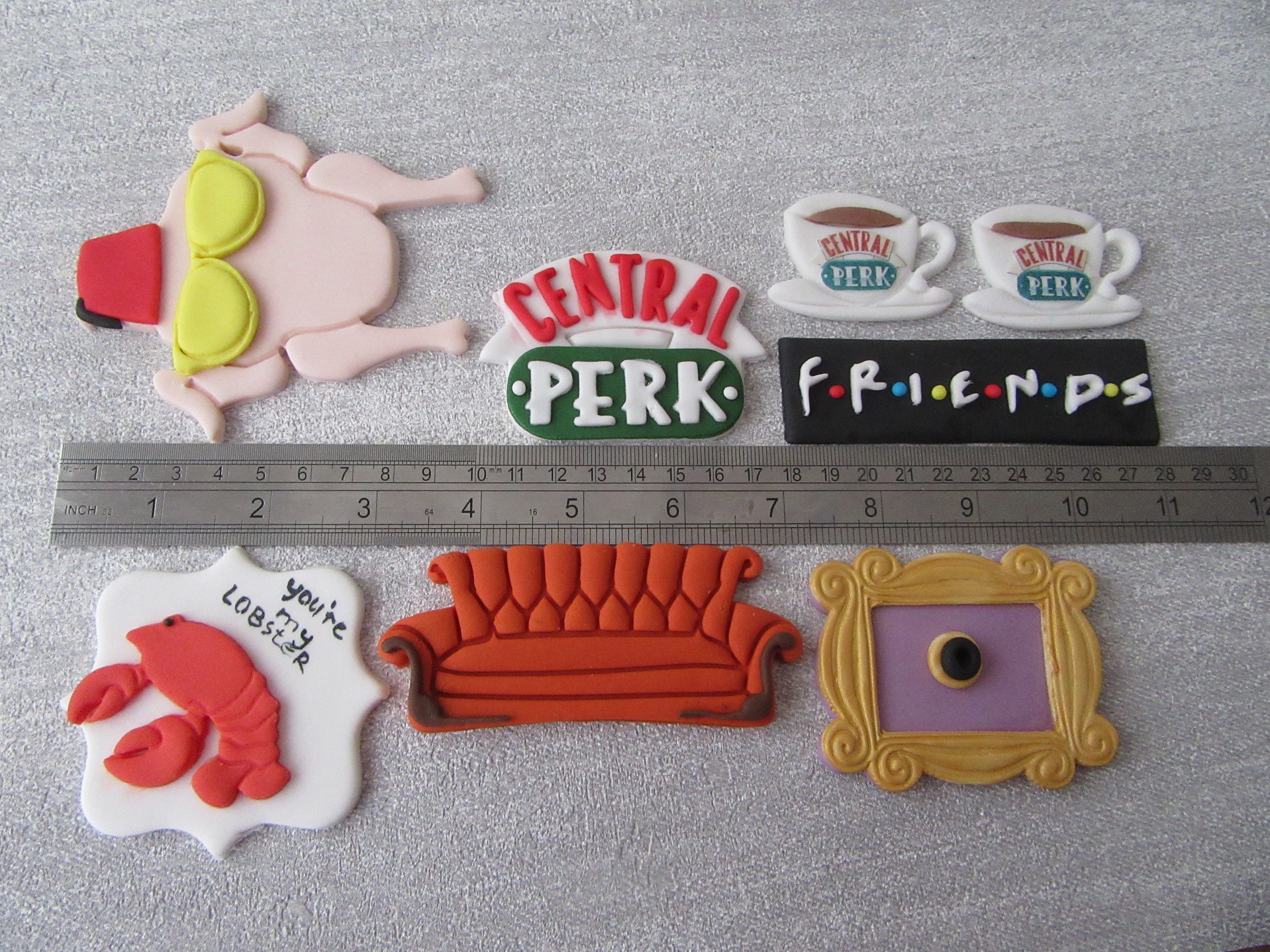 Edible Handmade TV Friends Cake Topper Fondant Sugar Paste Decoration ...