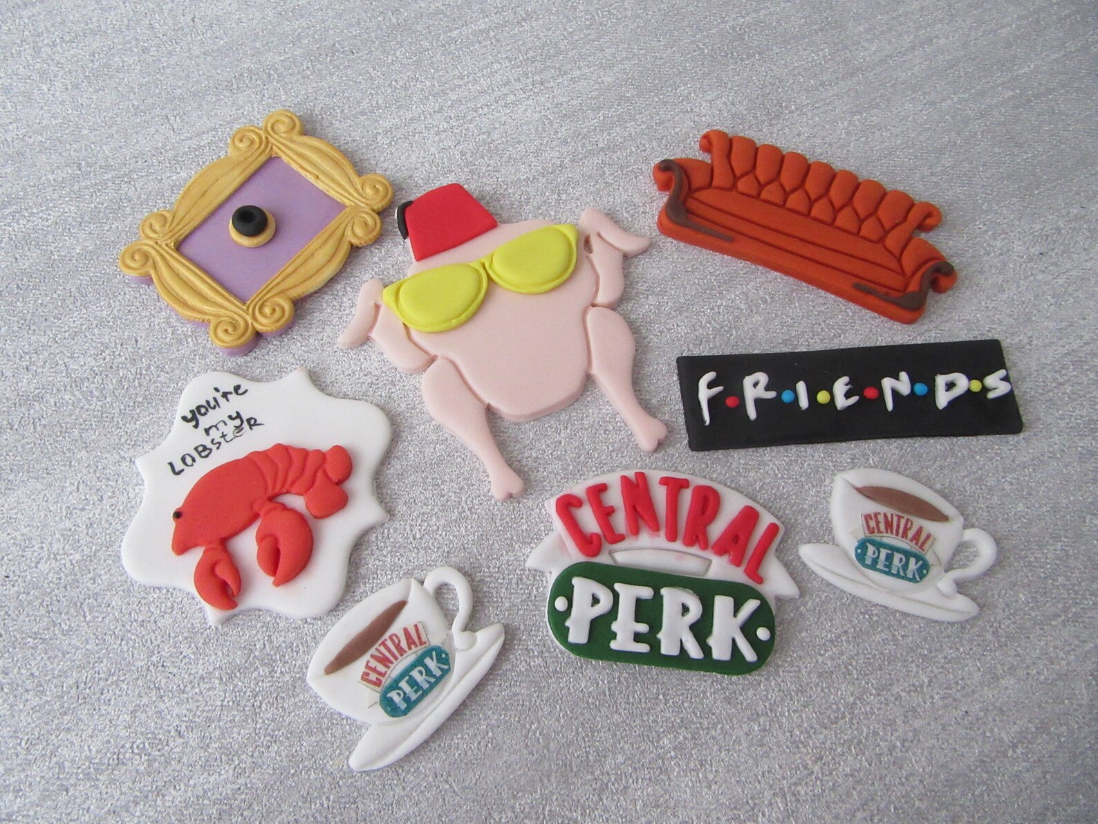 Edible Handmade TV Friends Cake Topper Fondant Sugar Paste Decoration ...