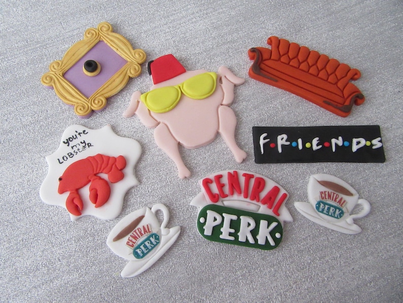 Edible Handmade TV Friends Cake Topper Fondant Sugar Paste Decoration ...