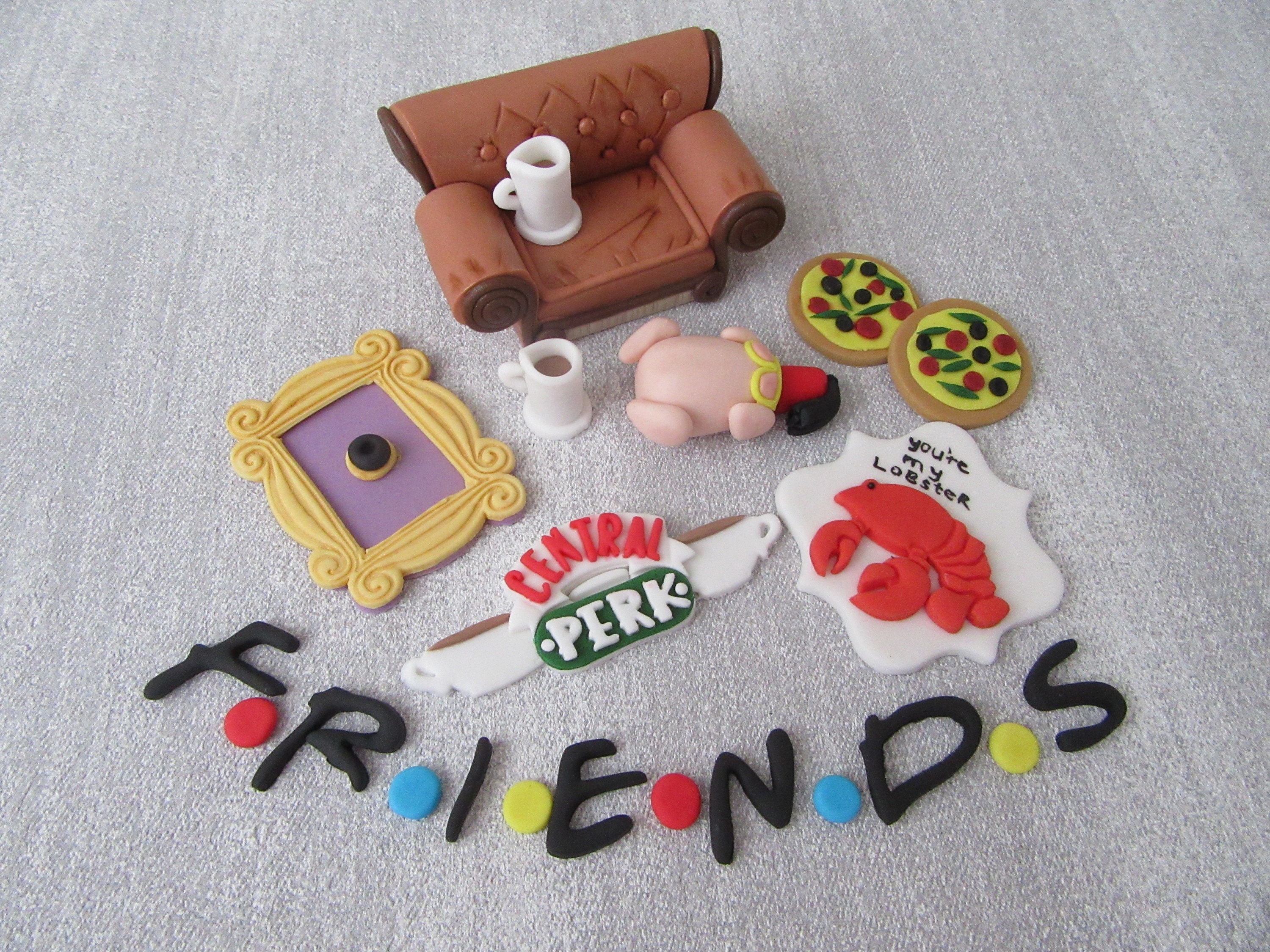 Edible Handmade Friends TV Cake Topper Fondant Sugar Paste Decoration ...