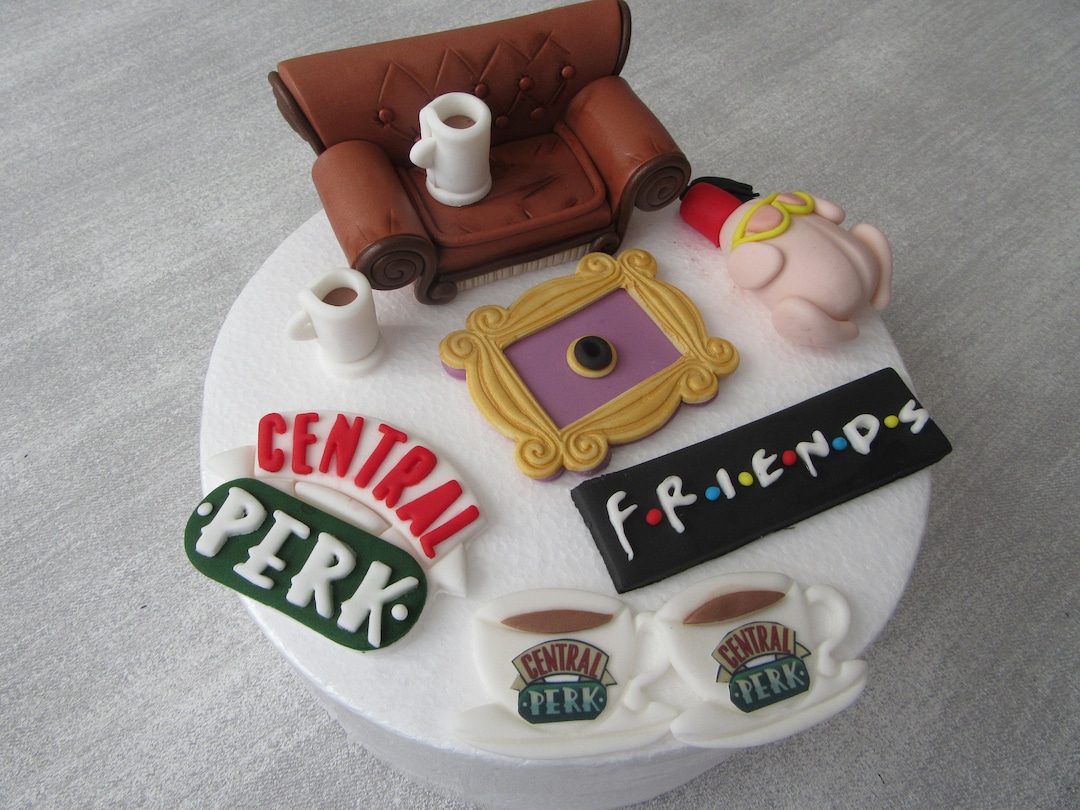 Edible Handmade Friends TV Cake Topper Fondant Sofa Sugar Paste ...