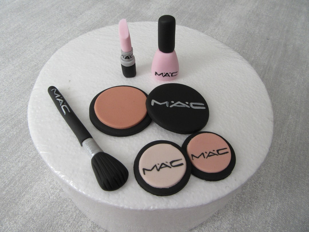 Edible Handmade Fondant MAC Make up Cake Topper, Girls Sugar Paste ...