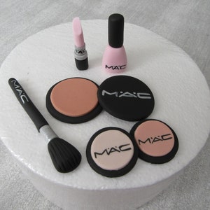 Edible Handmade Fondant MAC Make up Cake Topper, Girls Sugar Paste ...