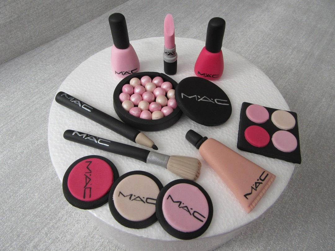 Edible Handmade Make up Cake Topper Fondant Sugar Paste Girls Birthday ...