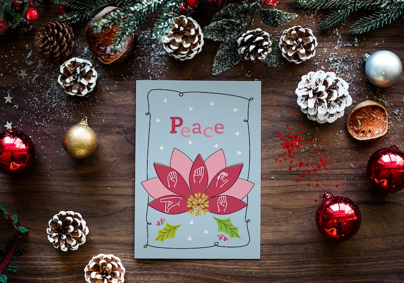 Asl Christmas Cards • Deaf Asl Merry Christmas Greeting Cards • Asl ...