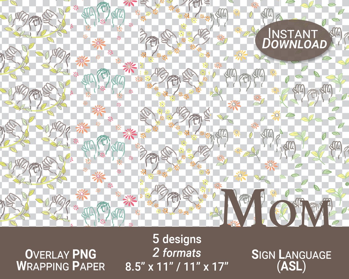 Overlay Png Wrapping Paper Asl Sign Language Wrapping Paper Transparent ...