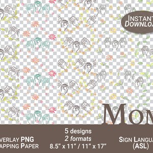 Overlay Png Wrapping Paper Asl Sign Language Wrapping Paper Transparent ...