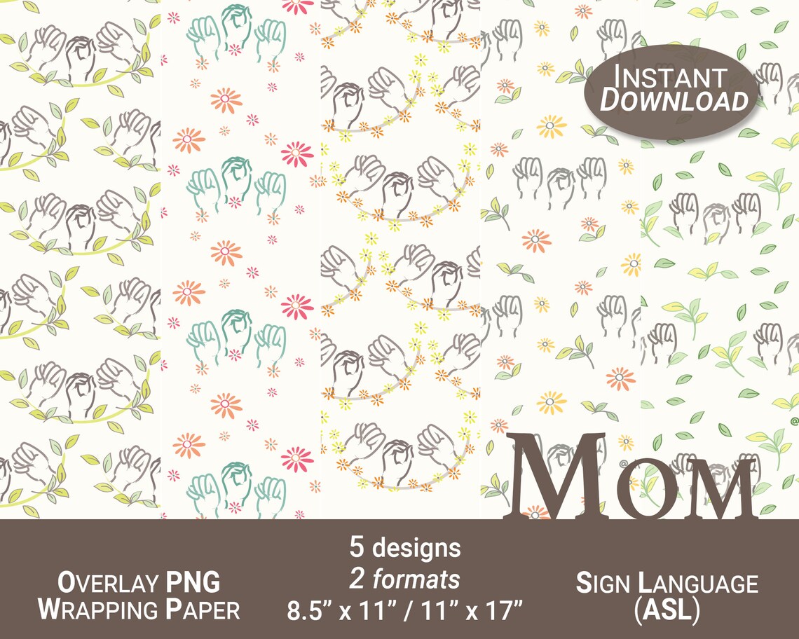 Overlay Png Wrapping Paper Asl Sign Language Wrapping Paper Transparent ...