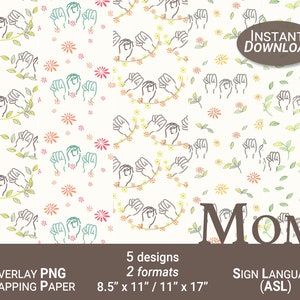 Overlay Png Wrapping Paper Asl Sign Language Wrapping Paper Transparent ...