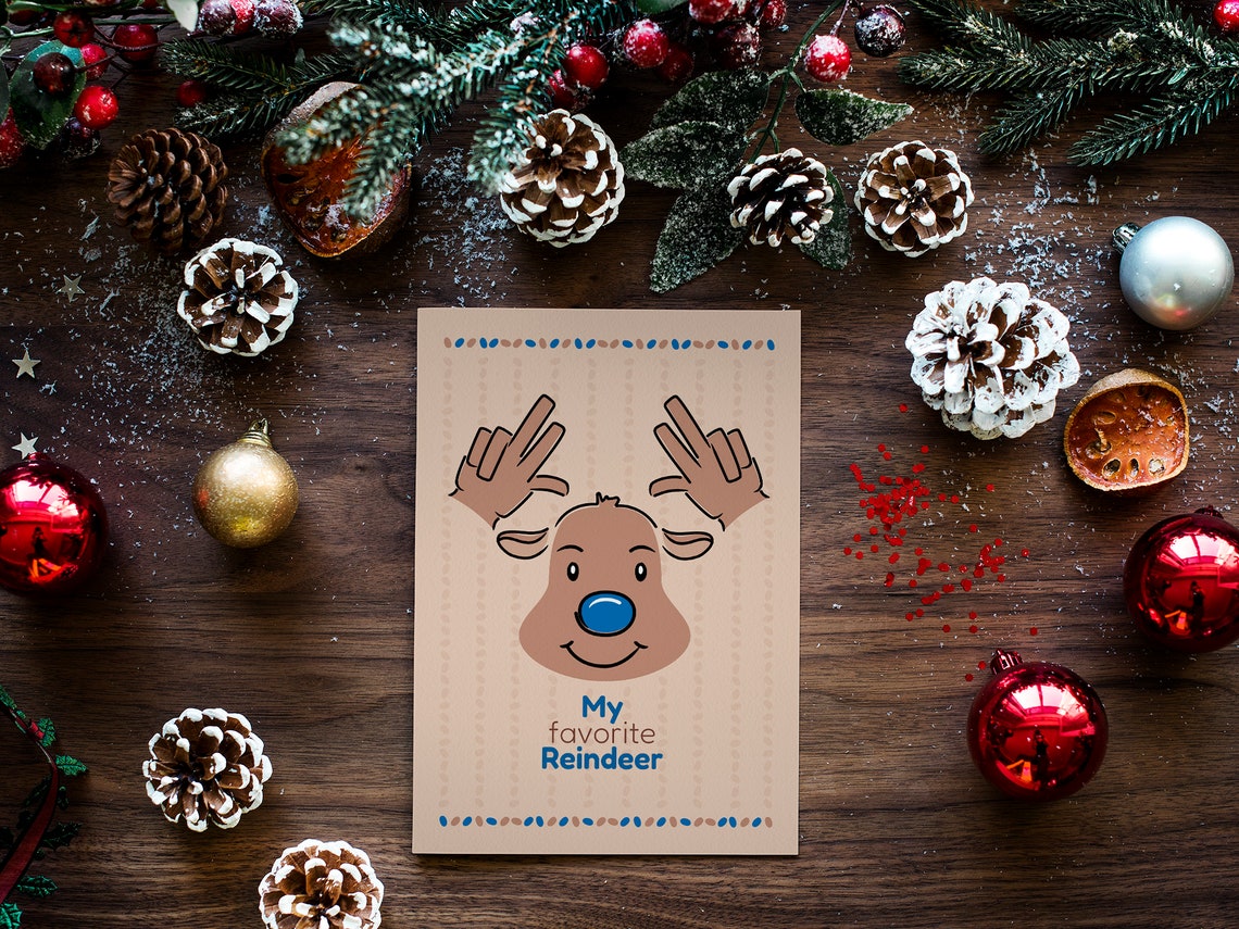 Asl Christmas Cards Deaf Asl Merry Christmas Greeting Cards Asl Holiday ...