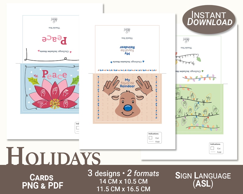 Asl Christmas Cards • Deaf Asl Merry Christmas Greeting Cards • Asl ...