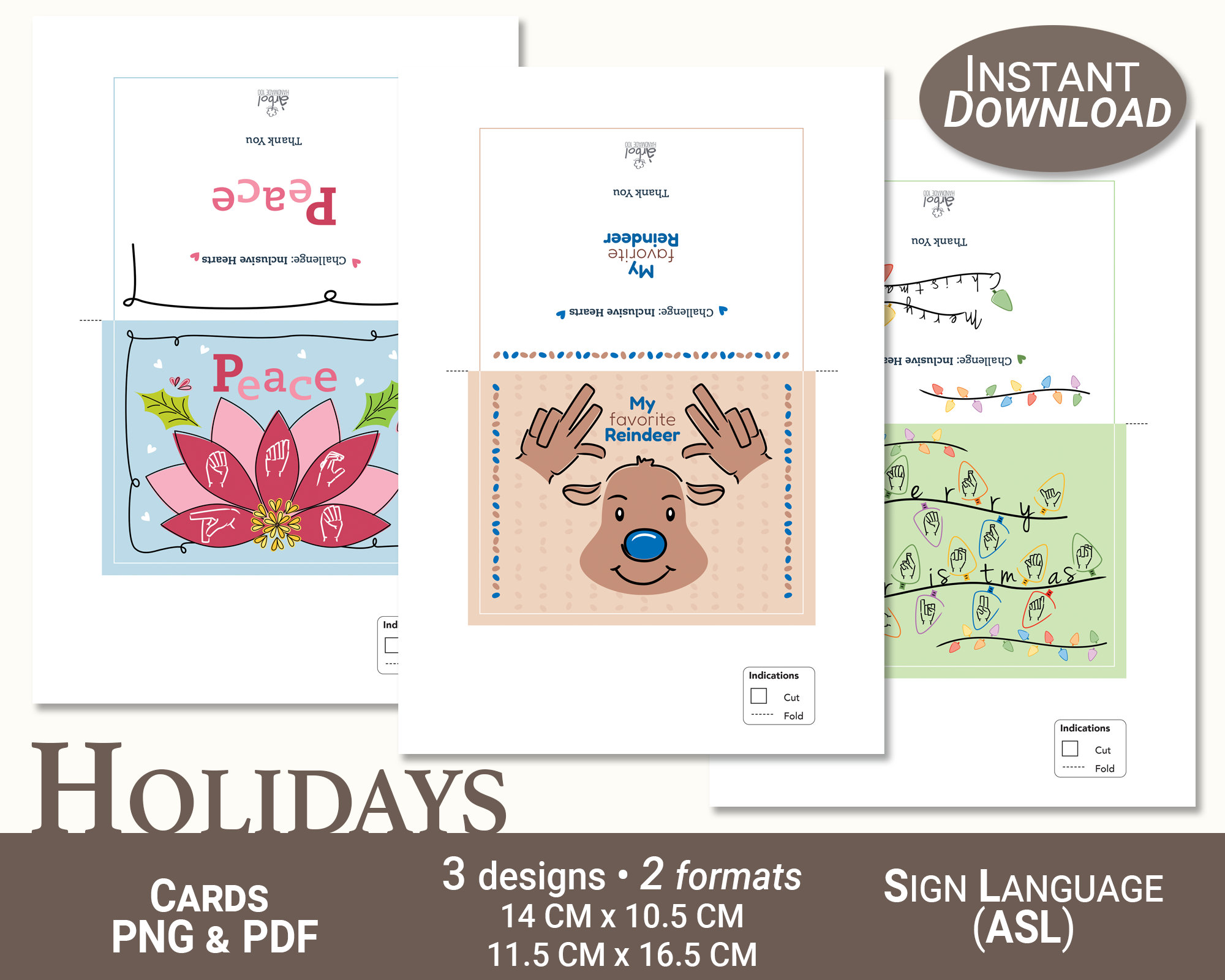 Asl Christmas Cards • Deaf Asl Merry Christmas Greeting Cards • Asl ...