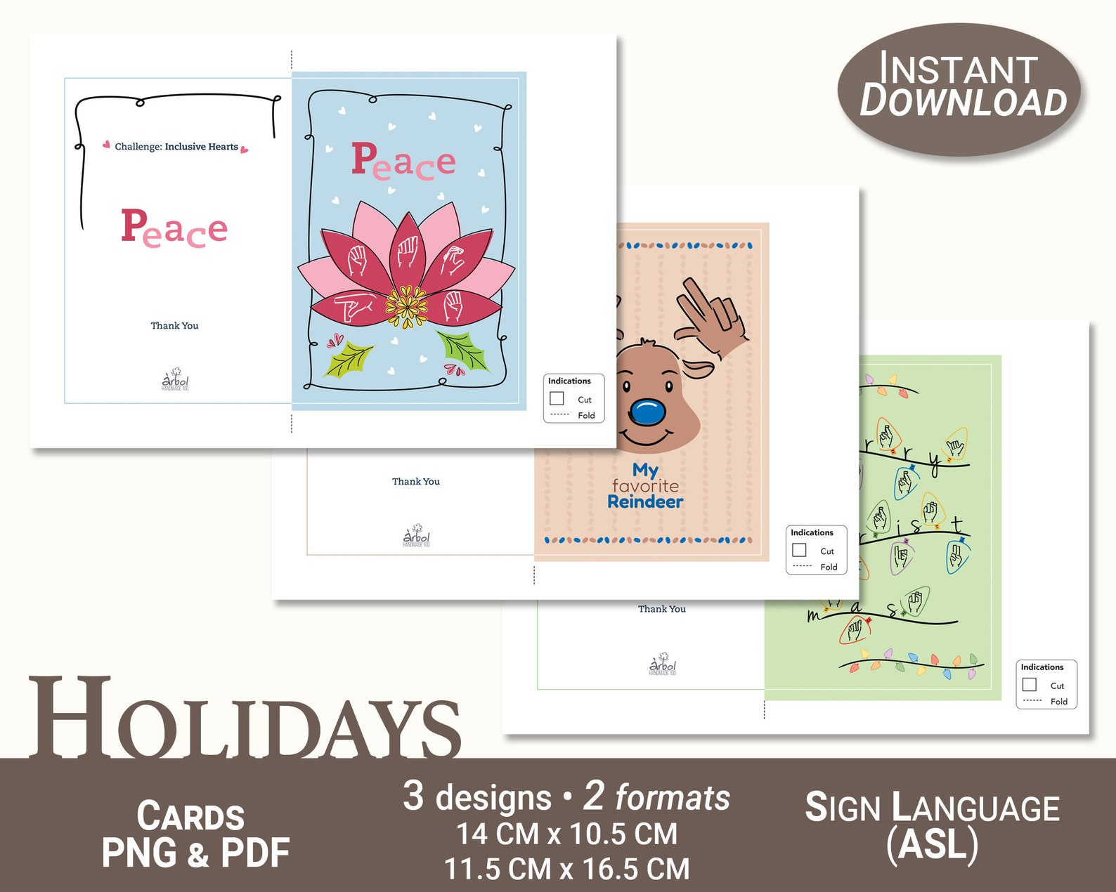 Asl Christmas Cards • Deaf Asl Merry Christmas Greeting Cards • Asl ...