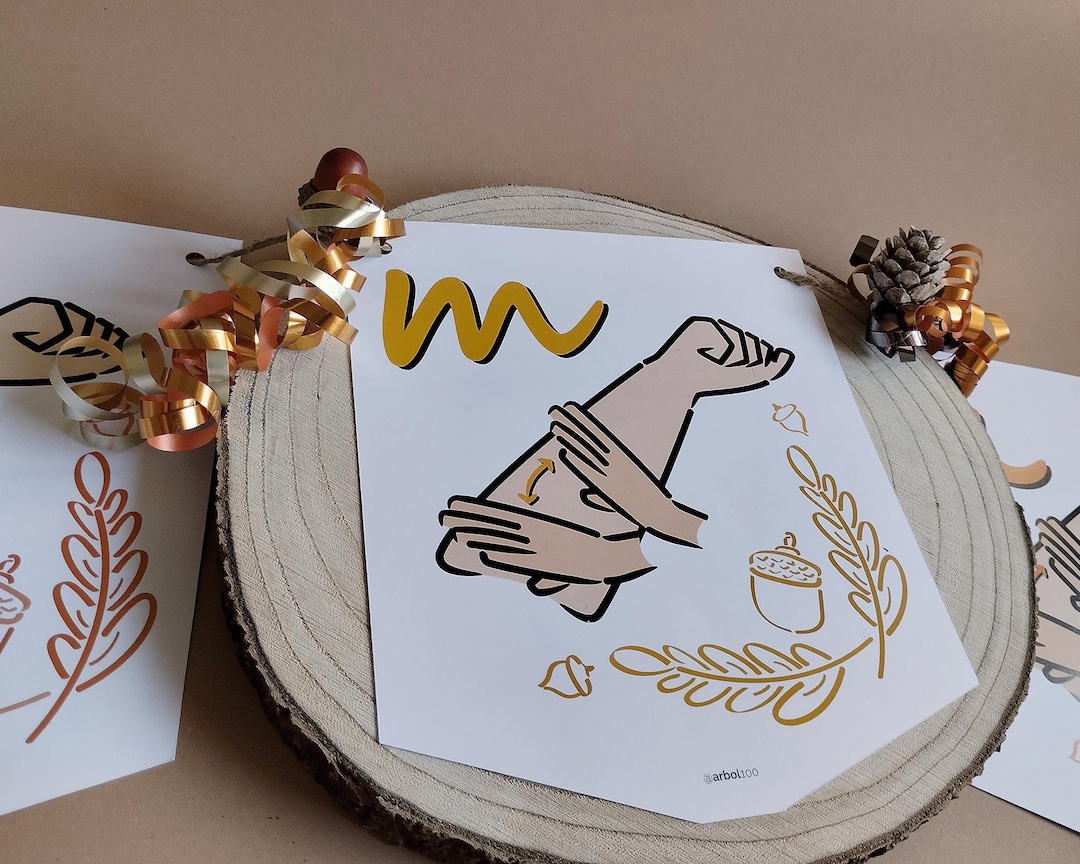 ASL Thanksgiving and Autumn Banner Garland | Printable Sign Language ...